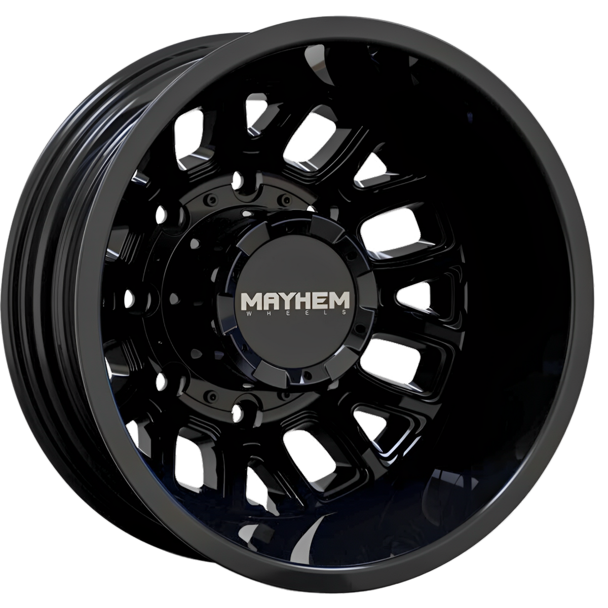 17" 8107D Gloss Black Cogent Dually Wheels — Dually Wheels Canada