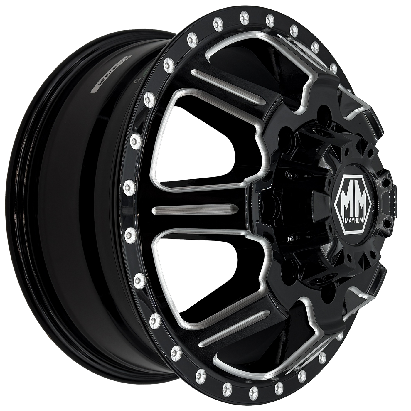 17" Mayhem Monstir 8101 Black/Milled Dually Wheels — Dually Wheels Canada