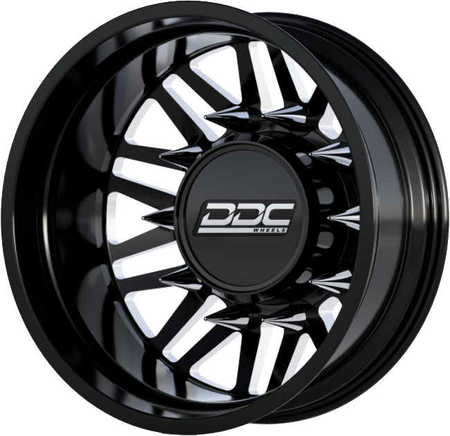22" DDC Aftermath Black/Milled Wheels — Dually Wheels Canada