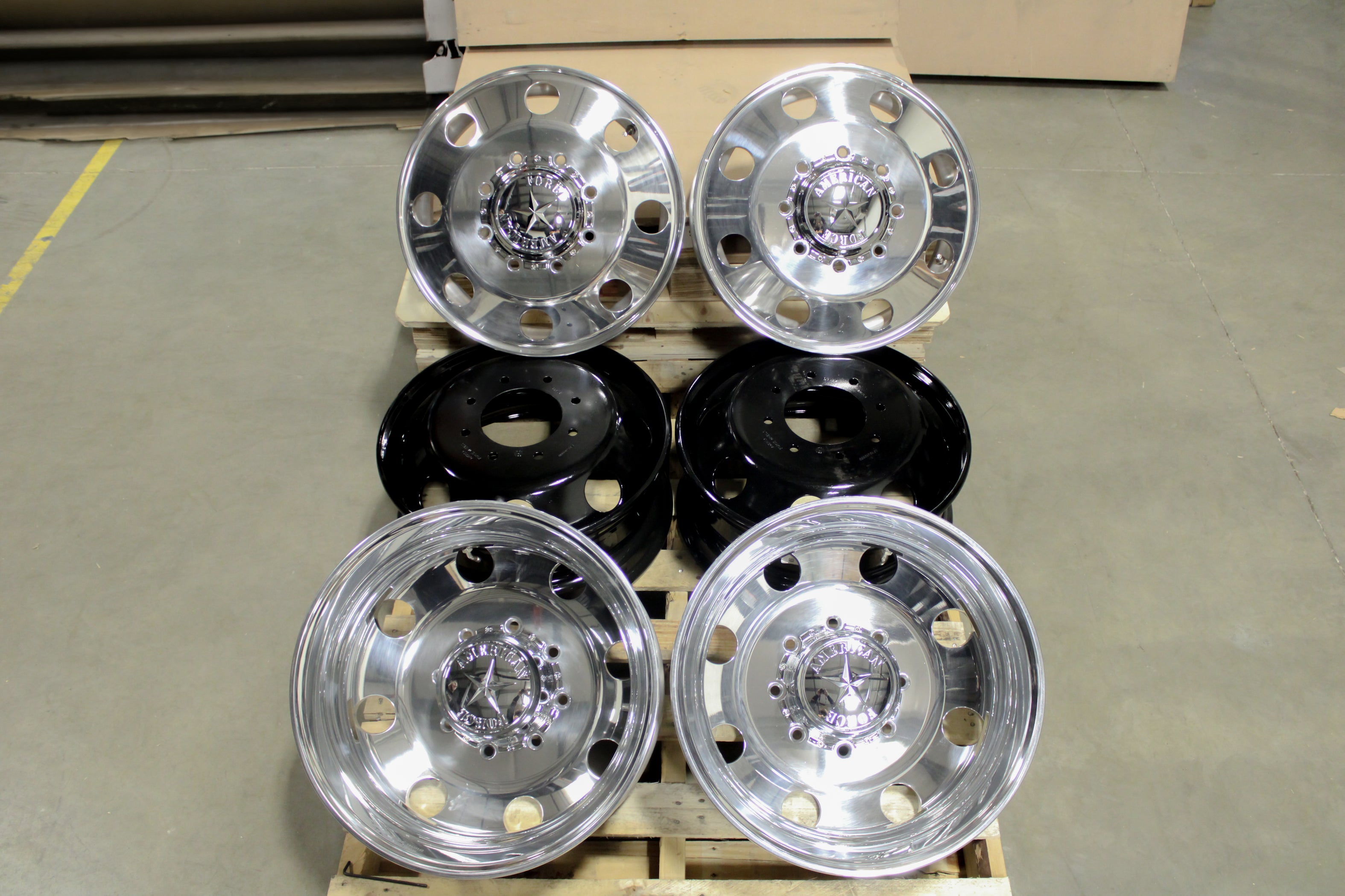 19.5" American Force Classic Polished 8 Lug Direct Bolt-On Dually Whee ...