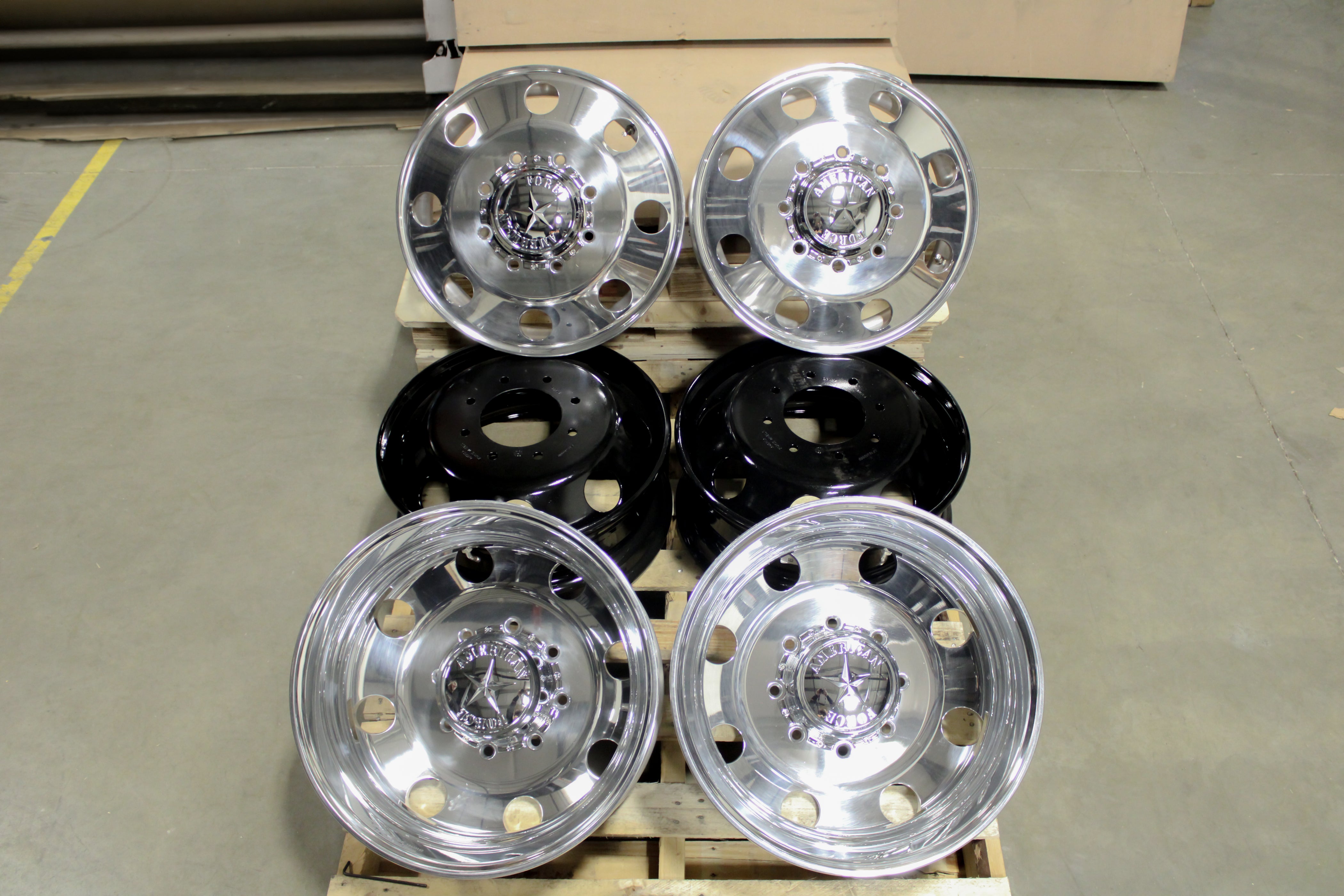 19.5" American Force Classic Polished 8 Lug Direct Bolt-On Dually Whee ...