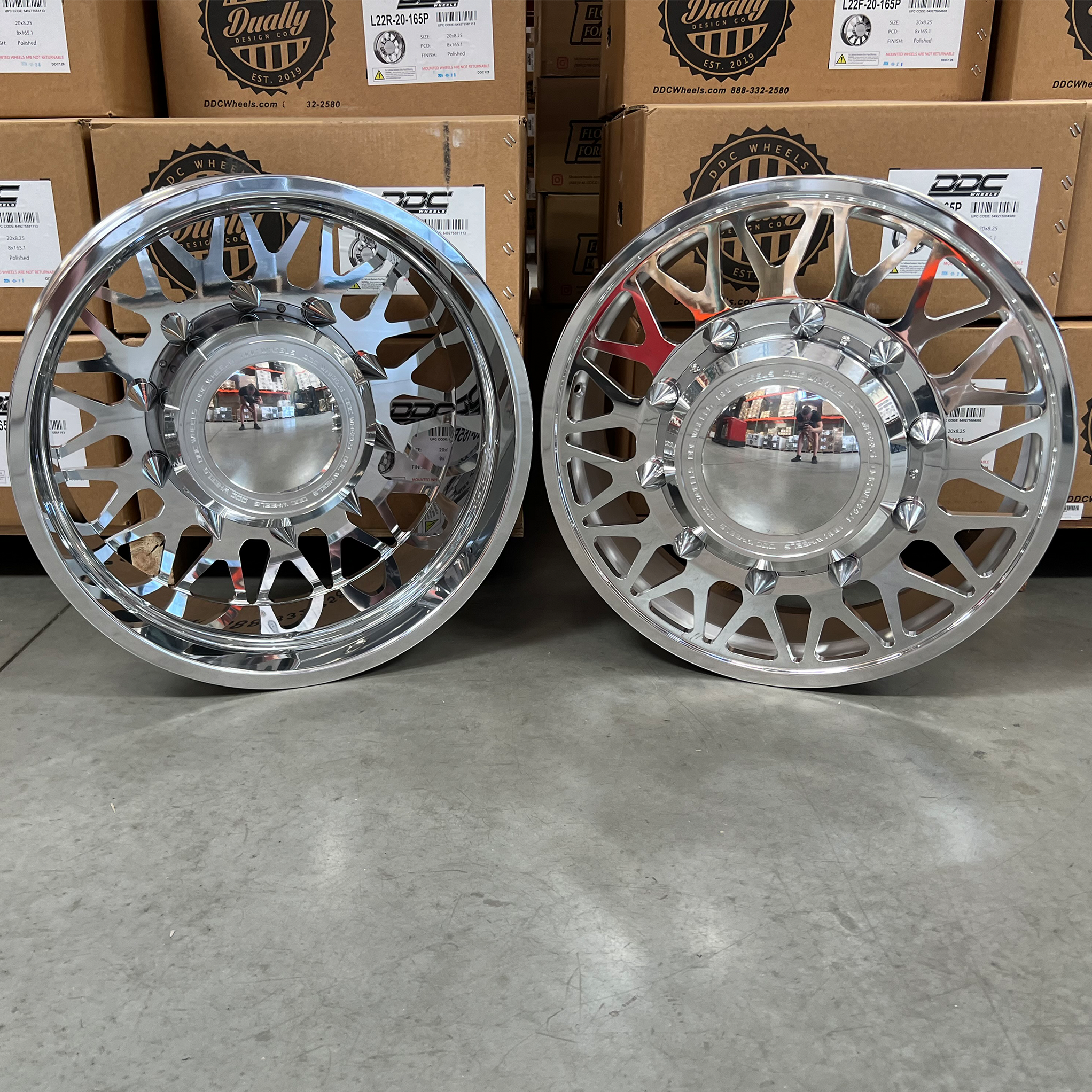 22" DDC The Mesh Forged Lowered Fitment Polished Dually Wheels — Dually ...