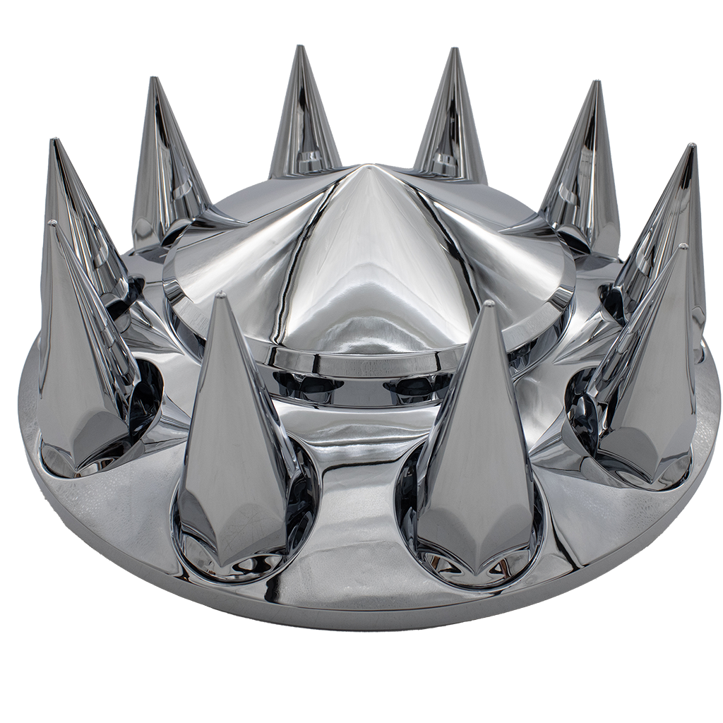 Set of 2 Front Chrome Spike Centre Cap — Dually Wheels Canada