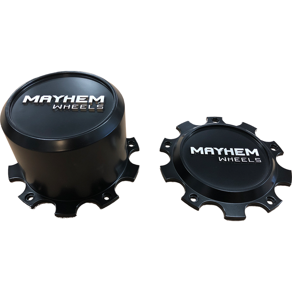 Mayhem Challenger 8181 Matte Black Centre Caps — Dually Wheels Canada
