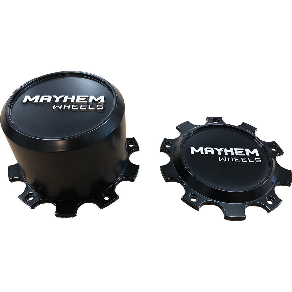 Mayhem Challenger 8181 Matte Black Centre Caps — Dually Wheels Canada
