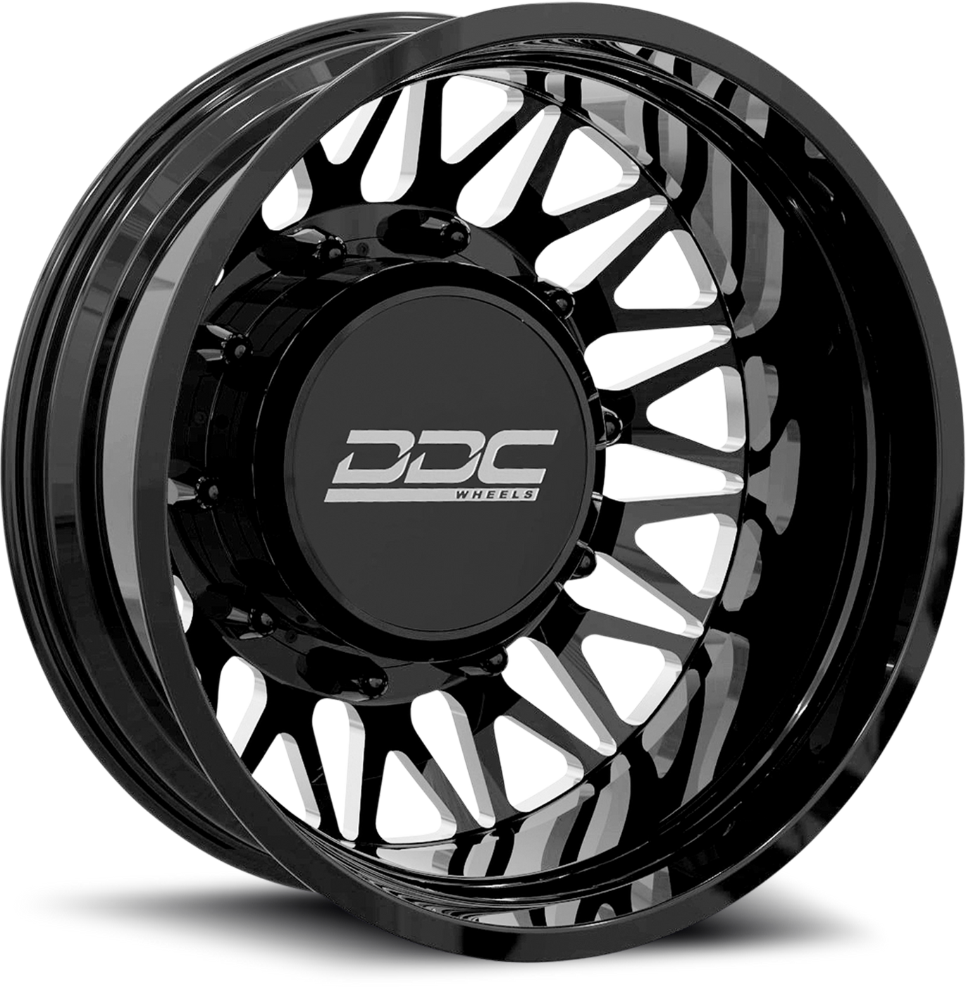24" DDC The Mesh Forged Black/Milled Dually Wheels — Dually Wheels Canada
