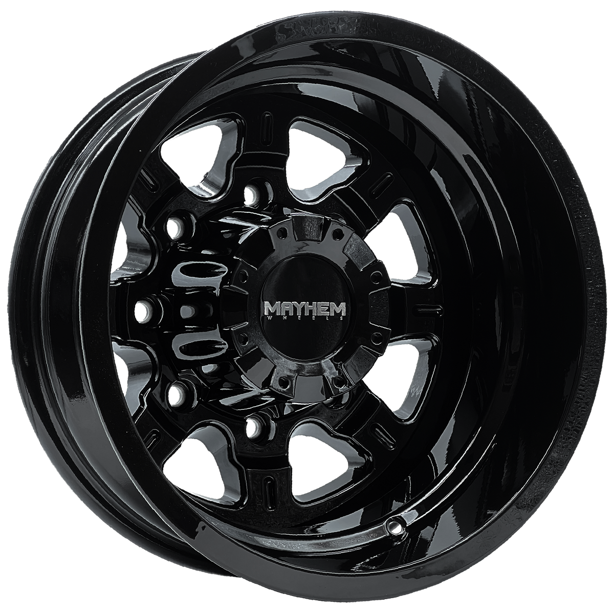 17" Mayhem Monstir 8101 Gloss Black Dually Wheels — Dually Wheels Canada