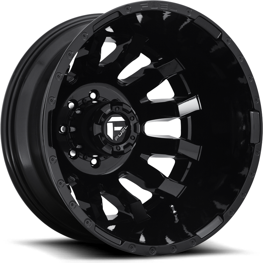 20" Fuel Blitz D675 Full Gloss Black Dually Wheels — Dually Wheels Canada