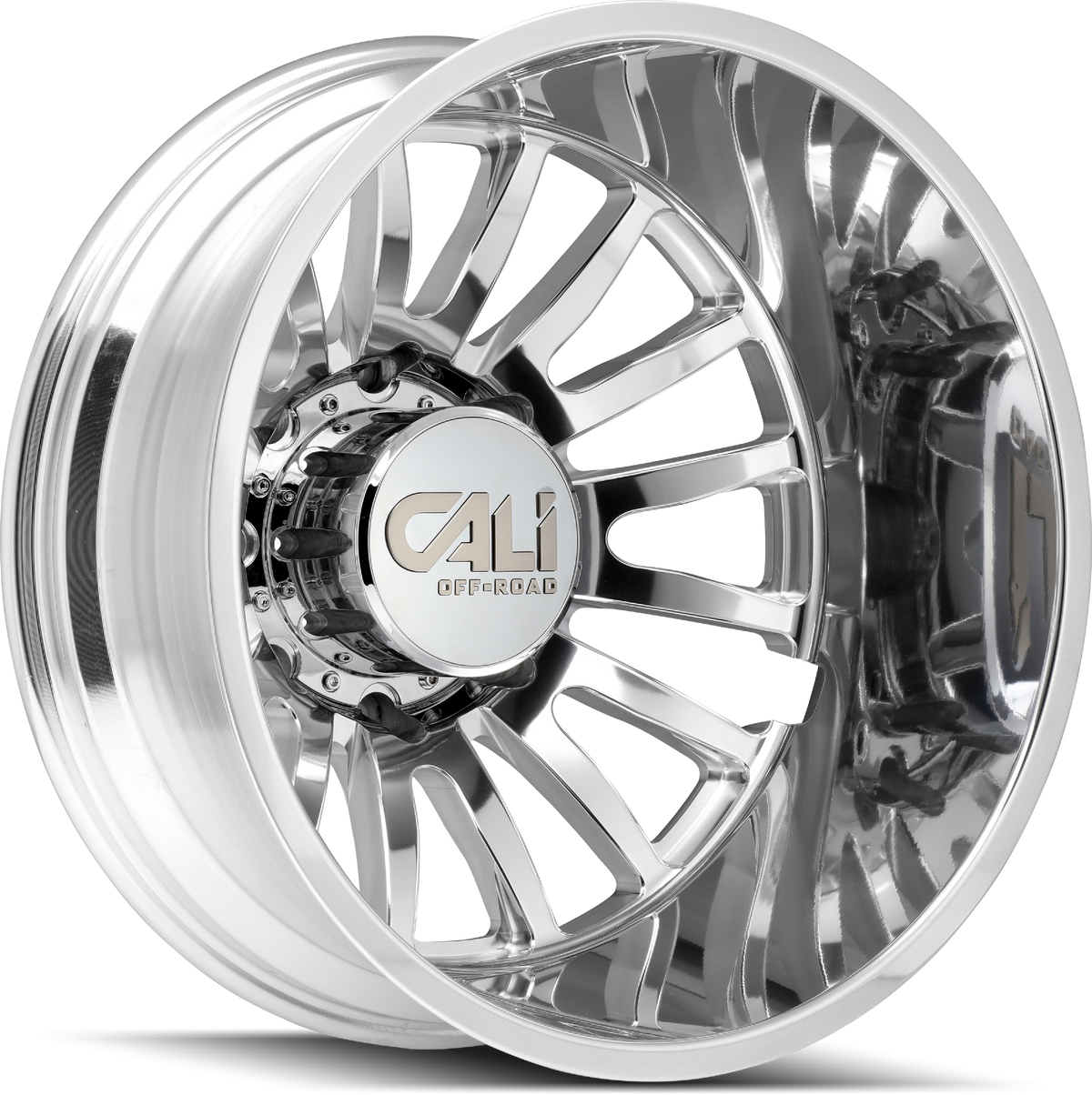 20" Cali Off-Road Summit 9110D Polished Dually Wheels — Dually Wheels ...