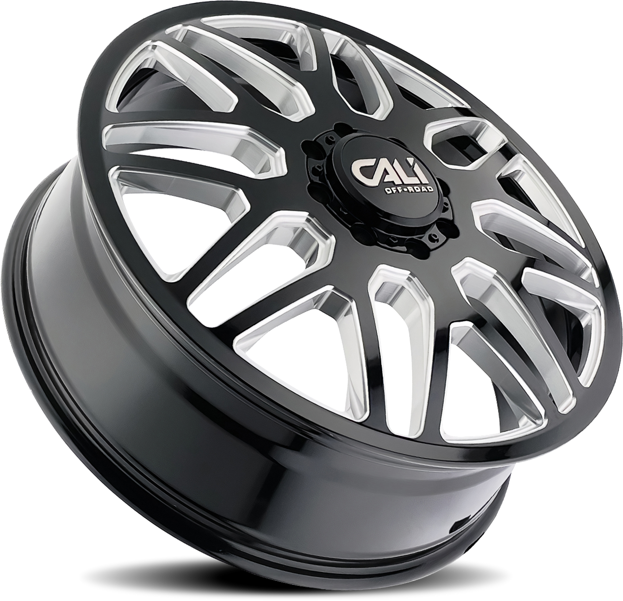 24" Cali Off-Road Invader 9115D Black/Milled Dually Wheels — Dually ...