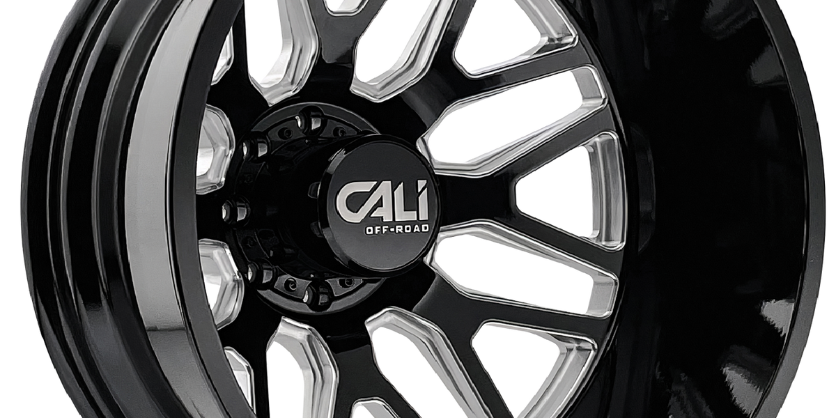 24" Cali Off-Road Invader 9115D Black/Milled Dually Wheels — Dually ...