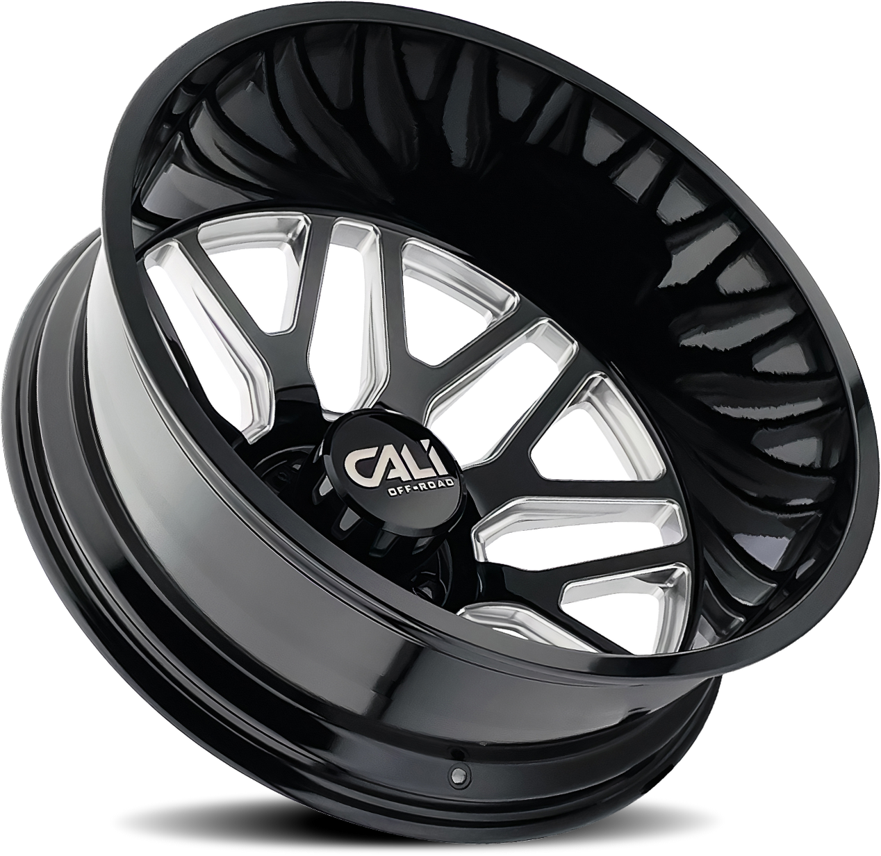 24" Cali Off-Road Invader 9115D Black/Milled Dually Wheels — Dually ...