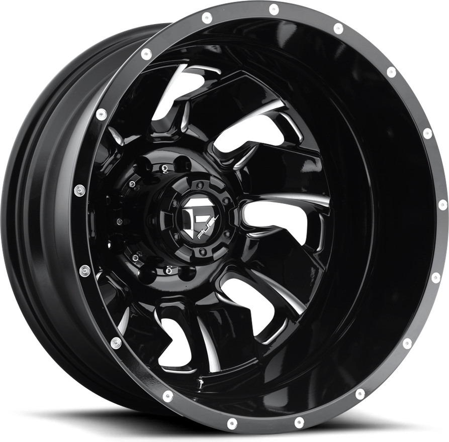 20" Fuel Cleaver D574 Black/Milled Dually Wheels — Dually Wheels Canada