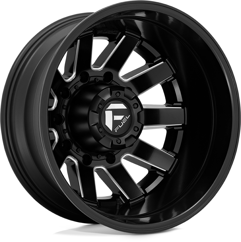 20" Fuel Maverick D538 10x225 Black/Milled Dually Wheels — Dually ...