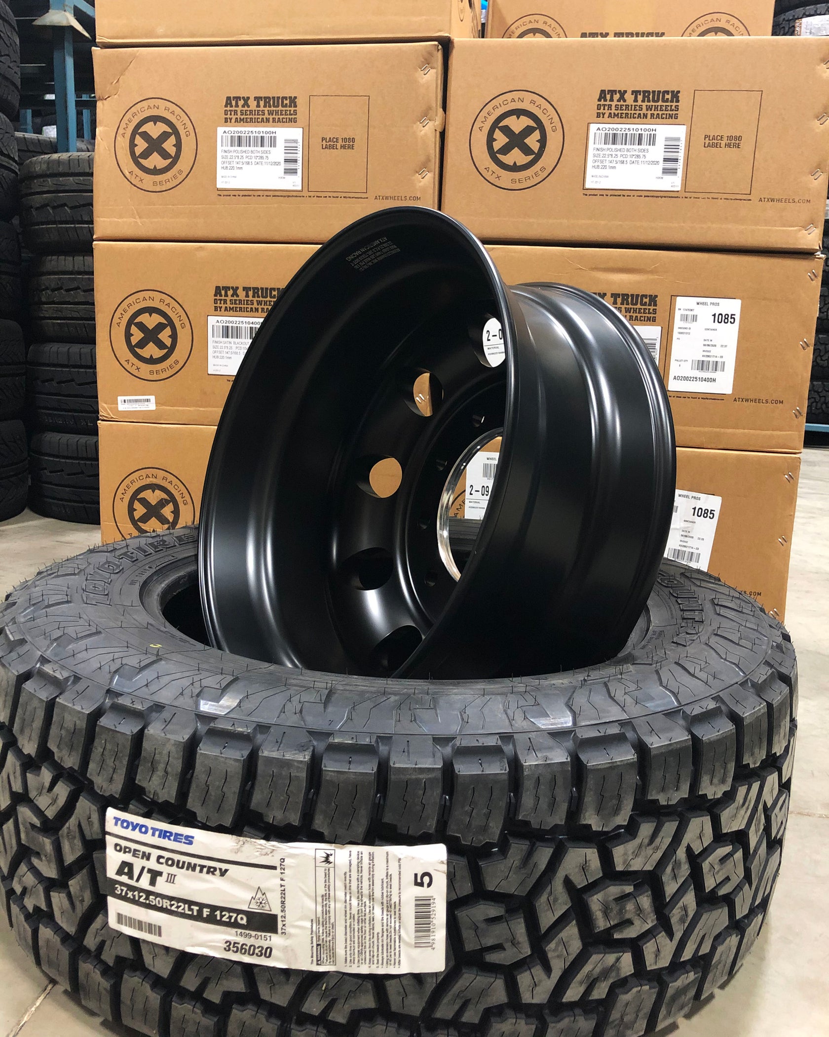 24"/24.5" ATX AO200 Satin Black Dually Wheels — Dually Wheels Canada