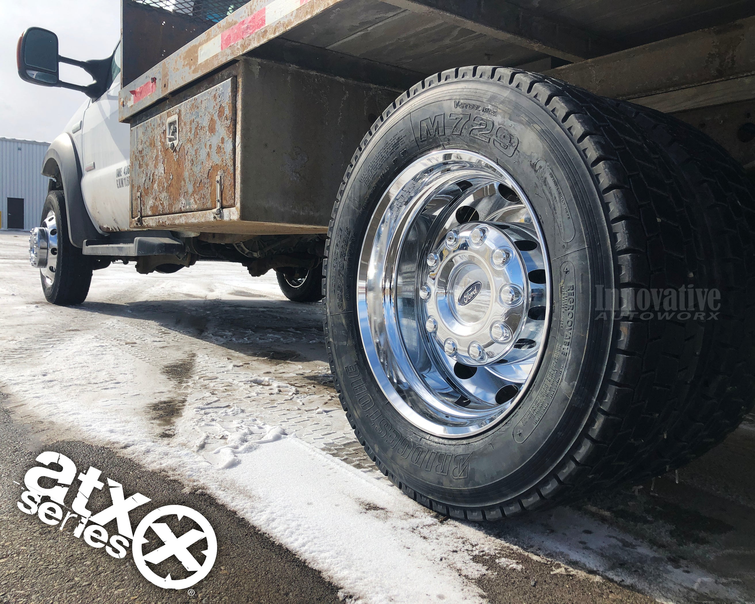 19.5" ATX AO200 10x225 Polished Dually Wheels — Dually Wheels Canada