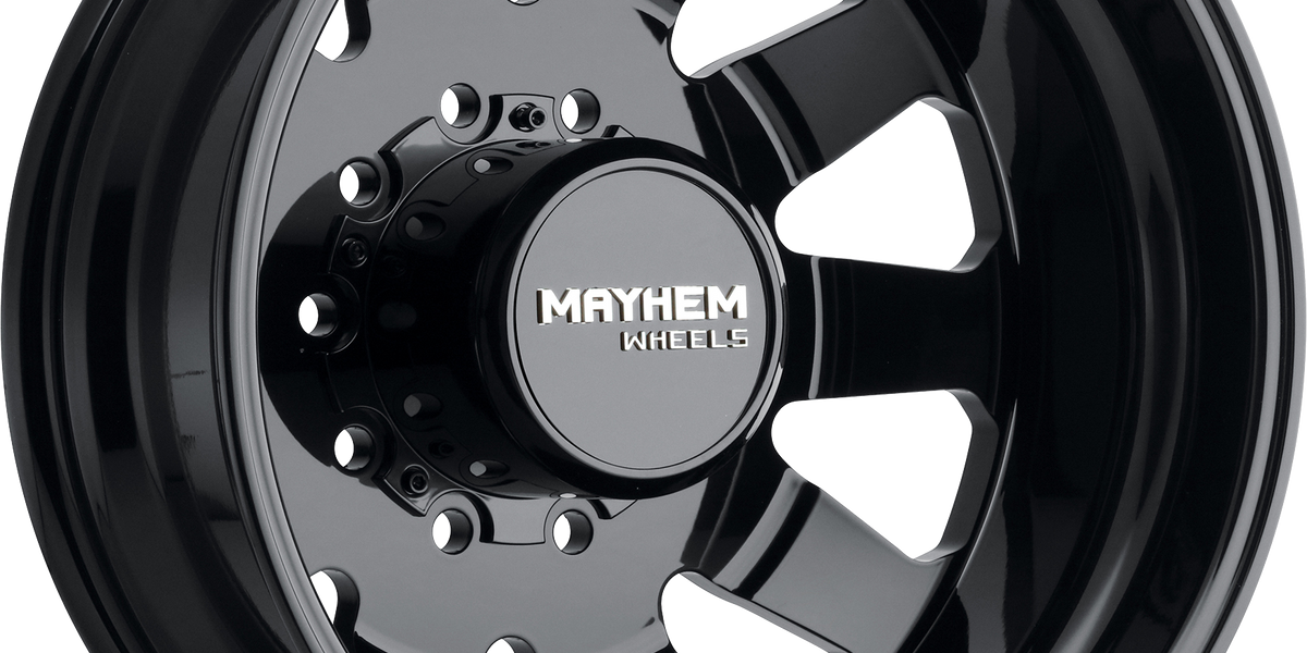 22" Mayhem Challenger 8181 Gloss Black Dually Wheels — Dually Wheels Canada