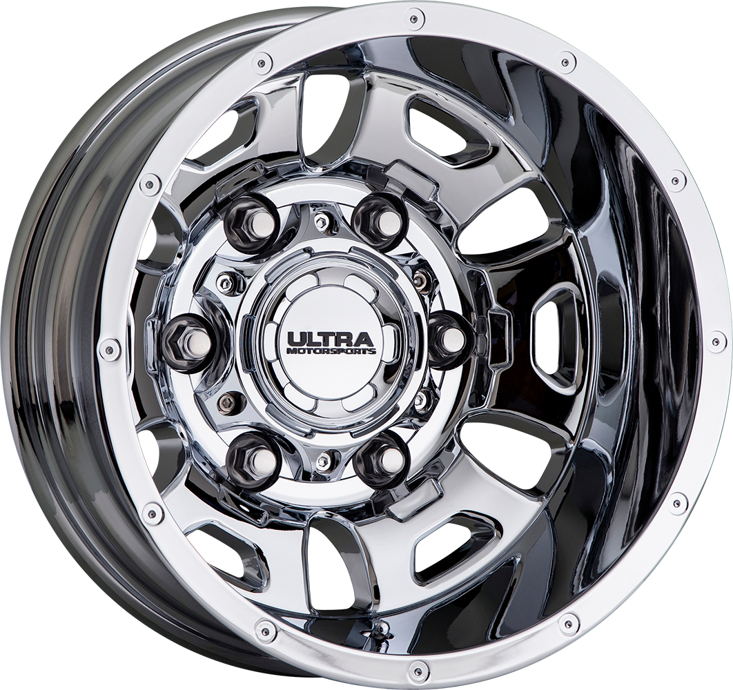 16" Ultra Motorsports 003 Hunter Chrome Dually Wheels — Dually Wheels ...