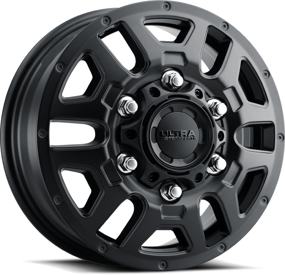 16" Ultra Motorsports 003 Hunter Satin Black Dually Wheels — Dually ...