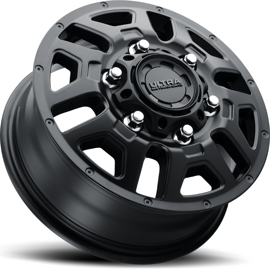16" Ultra Motorsports 003 Hunter Satin Black Dually Wheels — Dually ...