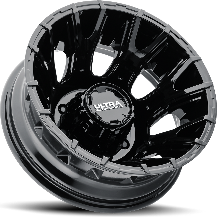 17" Ultra Motorsports 022 Scorpion Gloss Black Dually Wheels — Dually Wheels Canada